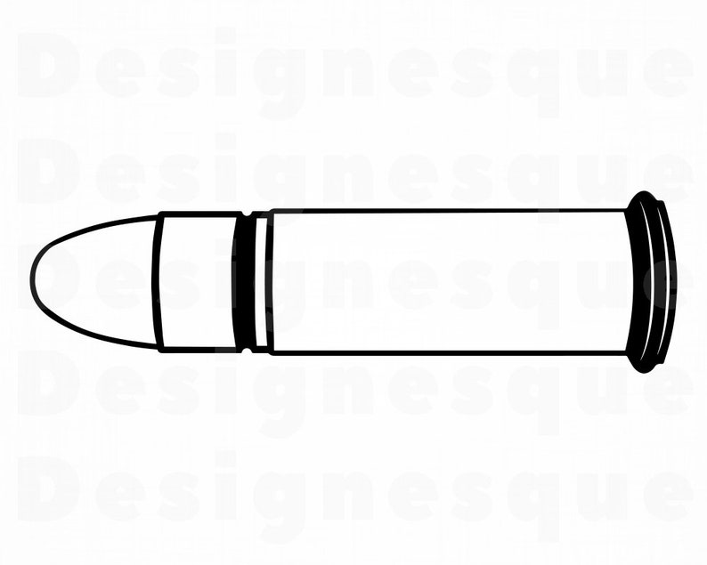 22mm Bullet Outline SVG Bullet Svg Ammo Svg Gun Svg | Etsy