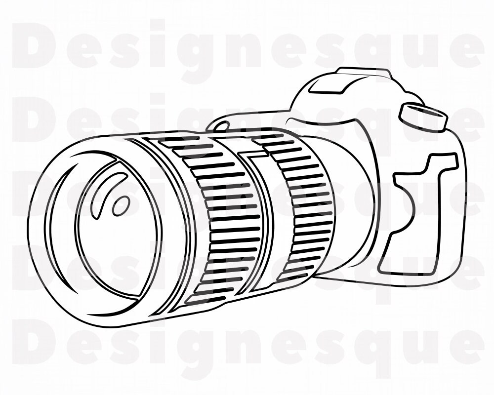 Long Focus Lens Camera Outline SVG Photography Svg Photo | Etsy