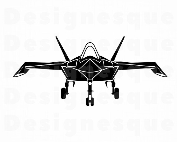 Stealth Jet Fighter Outline #2 SVG Stealth Aircraft Svg Clipart Png ...
