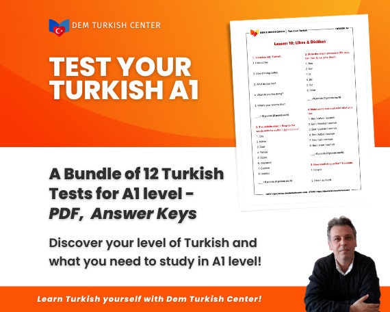 Test Your Turkish A1 Turkish Language Lessons Language - Etsy