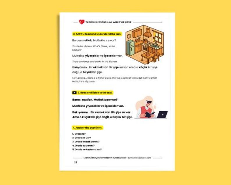 Turkish Lessons A1 – Beginner Self-study PDF + Audio - Etsy