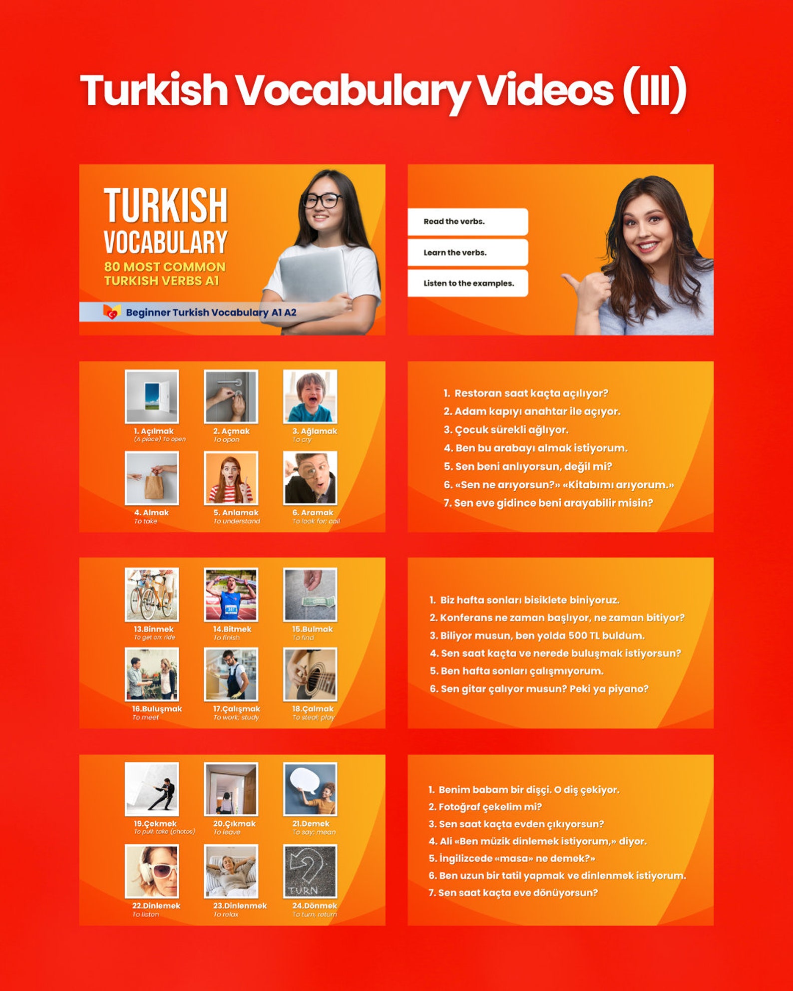 Beginner Turkish Vocabulary | A1 and A2 | Turkish Words & Phrases ...