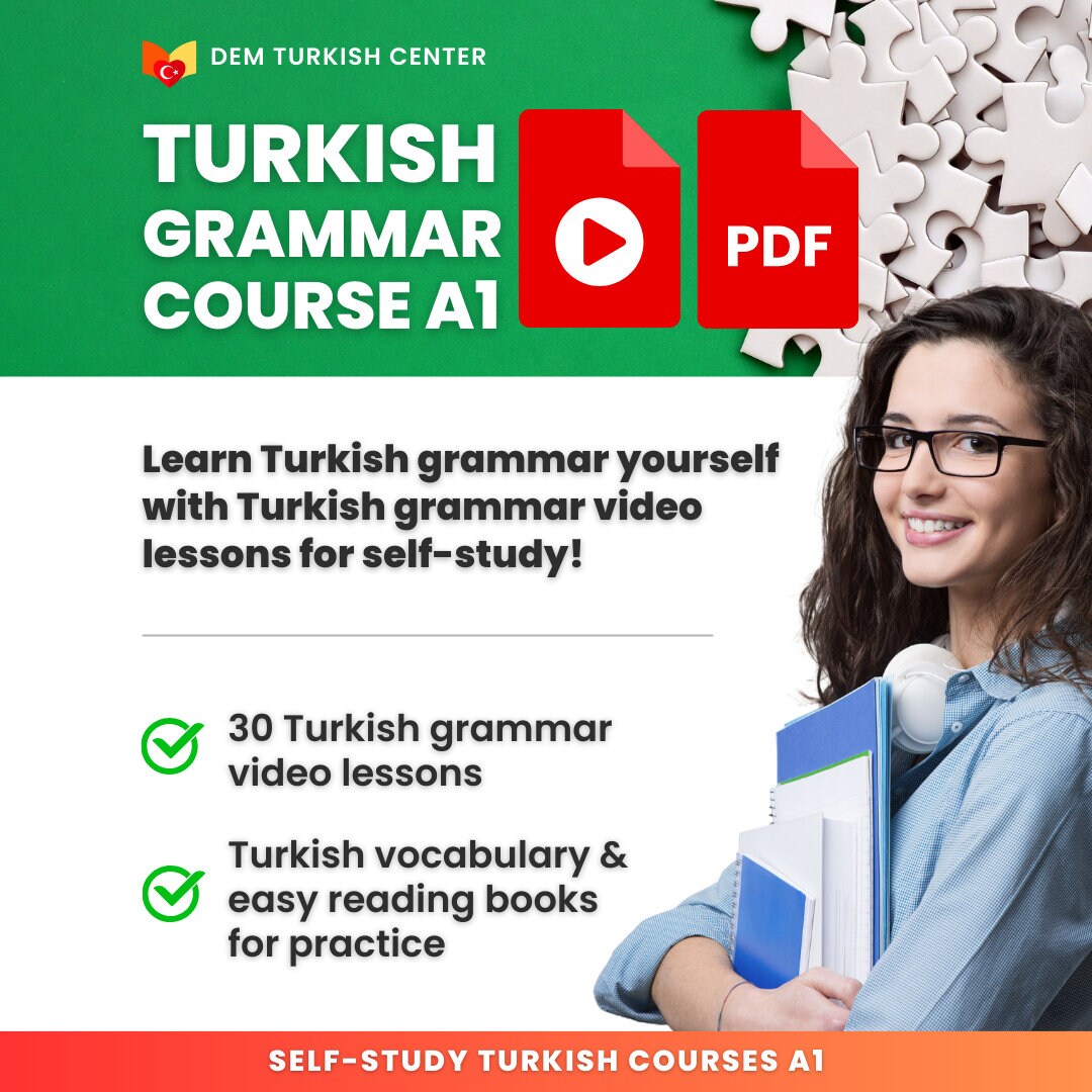 Turkish Grammar Course 1 A1 Videos PDF Turkish Language - Etsy
