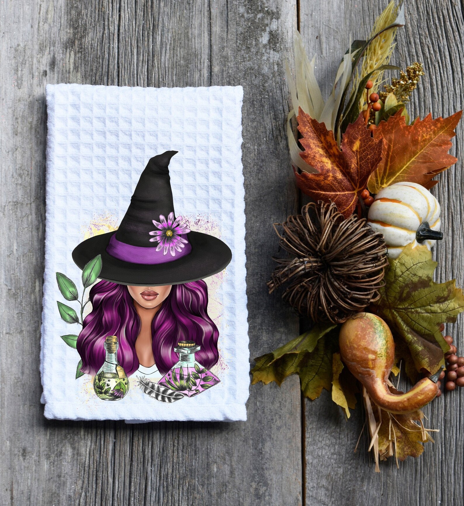 Beautiful Nature Witch Waffle Weave Hand Towel Halloween - Etsy