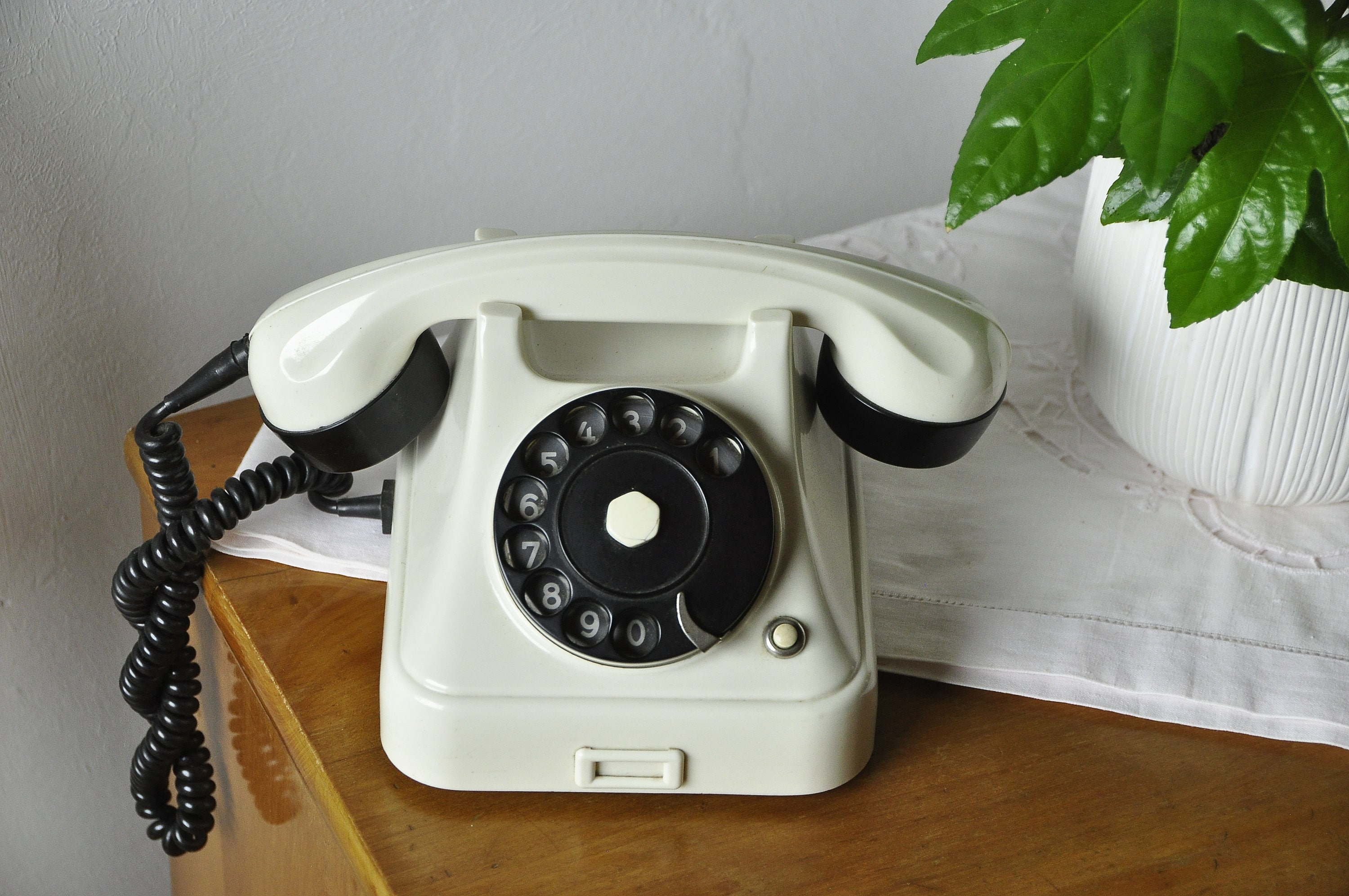 Vintage Bakelite phone White Bakelite Telephone Iskra ATA | Etsy
