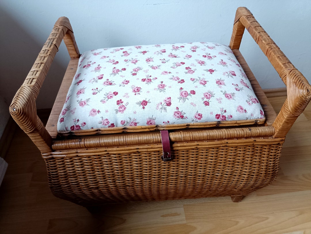 Antique Wicker Seat, Hallway Storage Bench, Seat With Storage, Bench ...