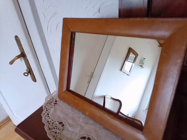 Vintage Leather Frame Retro Photo Frame Frame With Mirror - Etsy