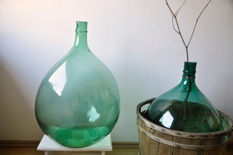 Antique Demijohn XXL Demijohn Green Demijohn Green Carboy | Etsy