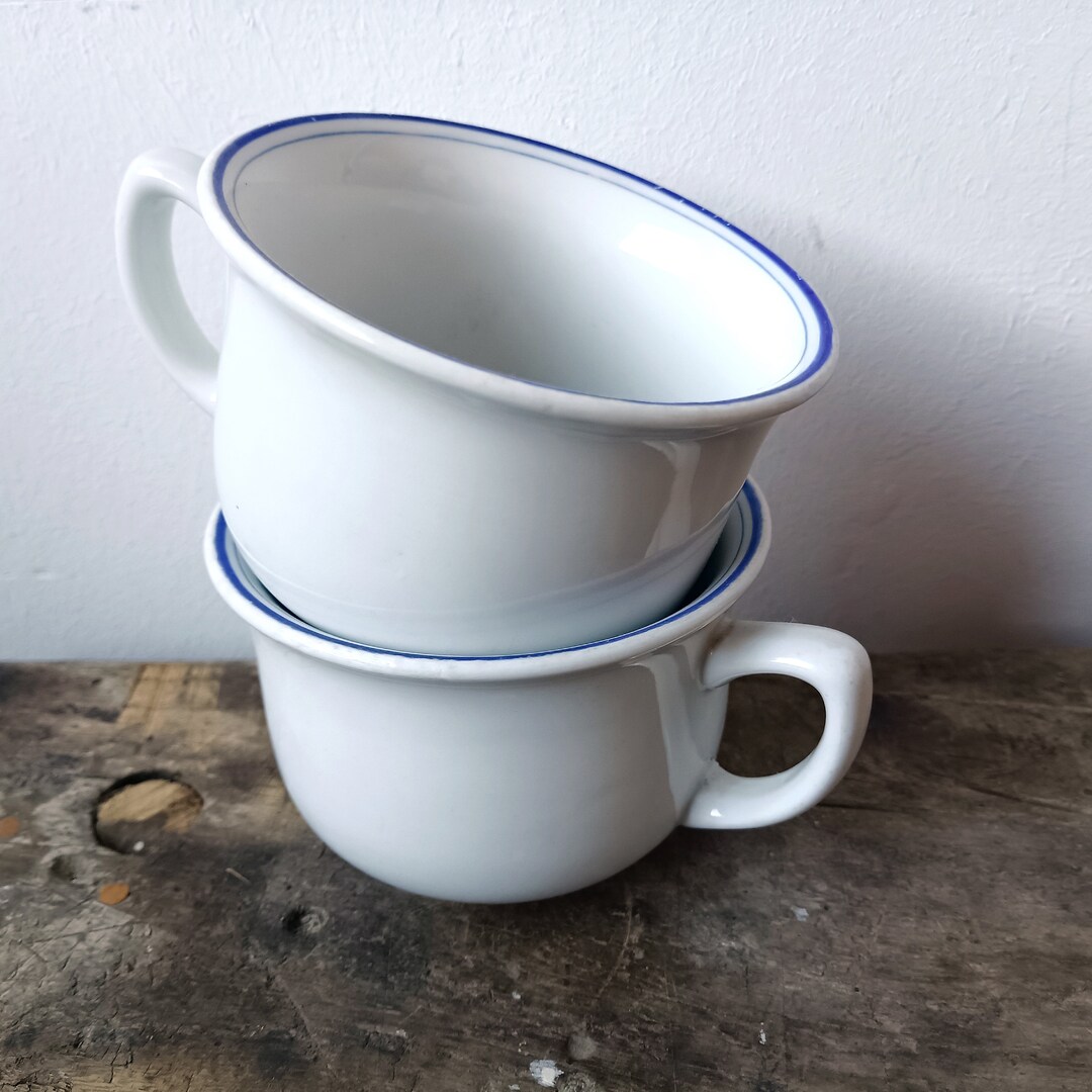 Retro White Mugs,set of 2 Cups, White Coffee Mug, Coffee Latte Mugs ...