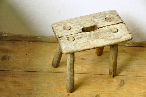 Antique Milk Stool Old Milking Stool Rustic Wooden Stool - Etsy