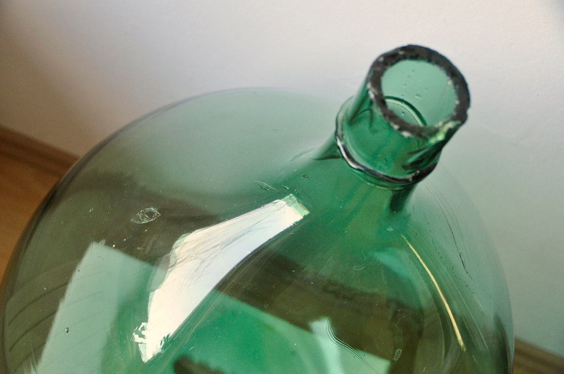 Antique Demijohn XXL Demijohn Green Demijohn Green Carboy | Etsy