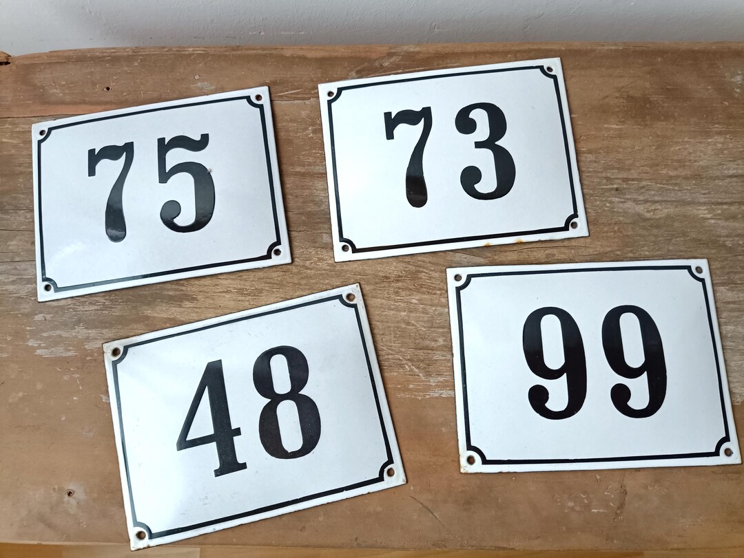 Vintage Enamel Number, House Number, Year of Birth, Home Sighns, Enamel ...