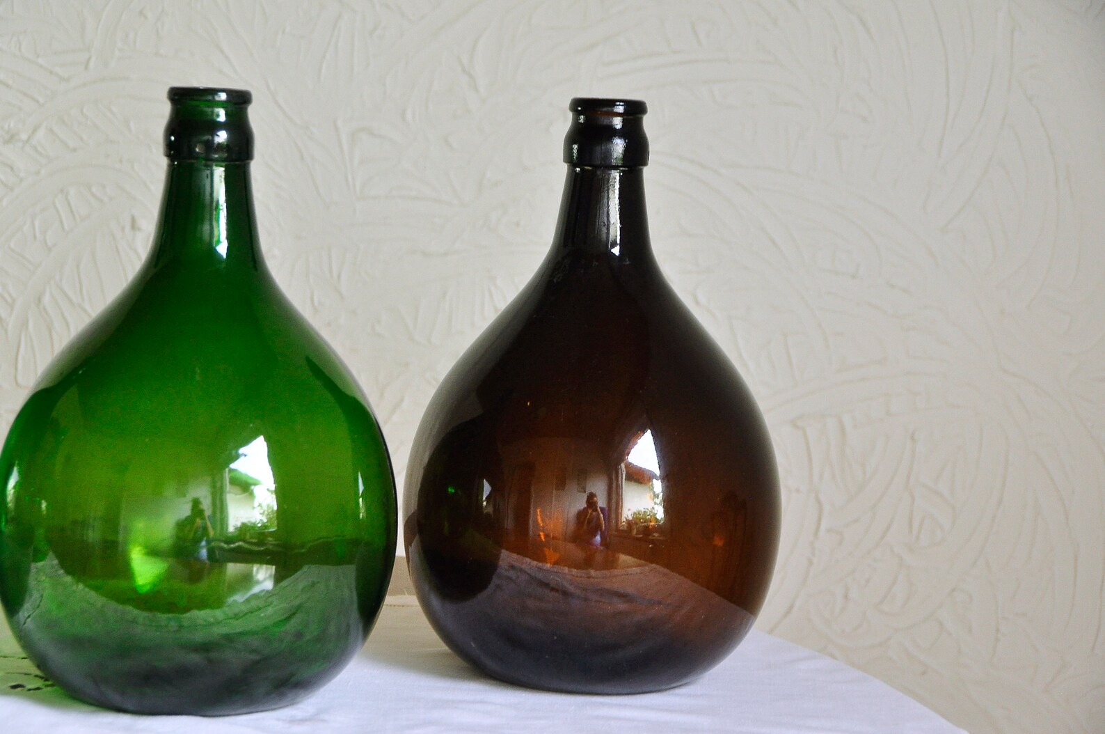 Vintage Demijohn Old Demijohn Brown Bottle Green Bottle | Etsy