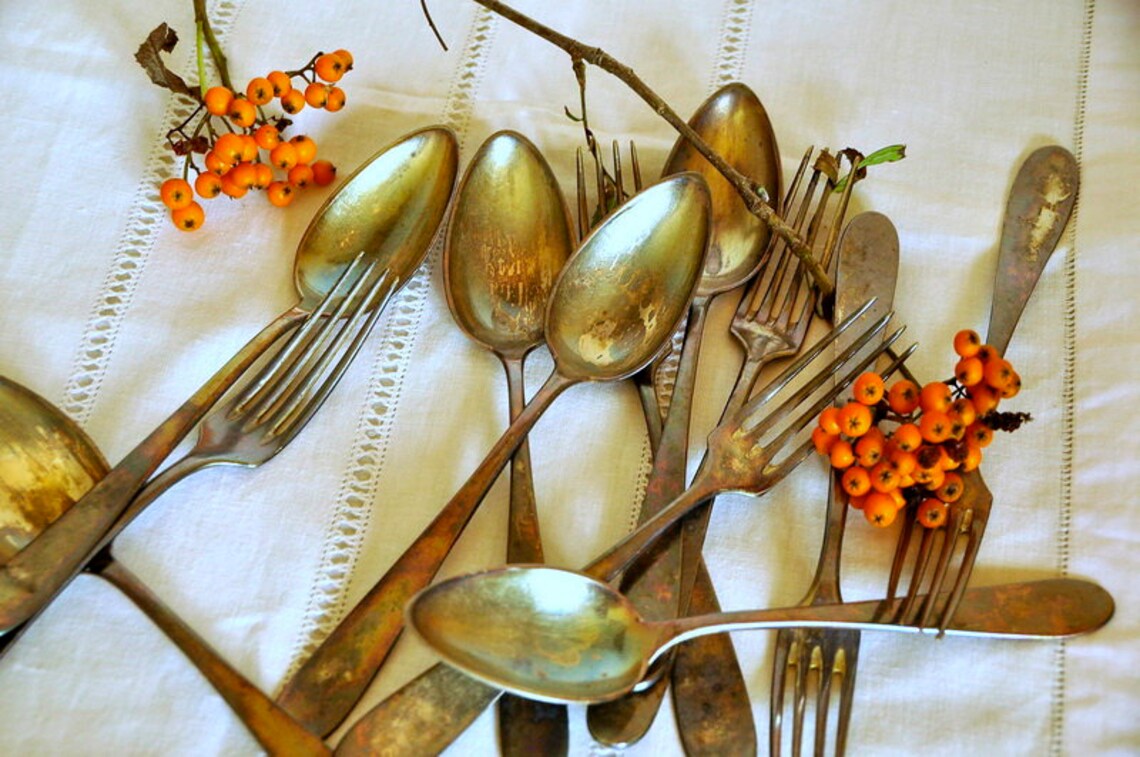 Vintage Flatware Italian Design Vintage Set of Spoon and Fork - Etsy