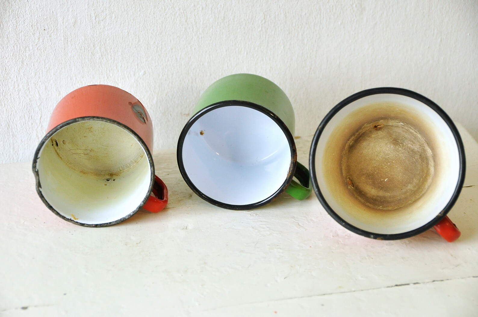 Vintage Enamel Emo Cup Mug Emo Yugoslavia Green Red Polka - Etsy