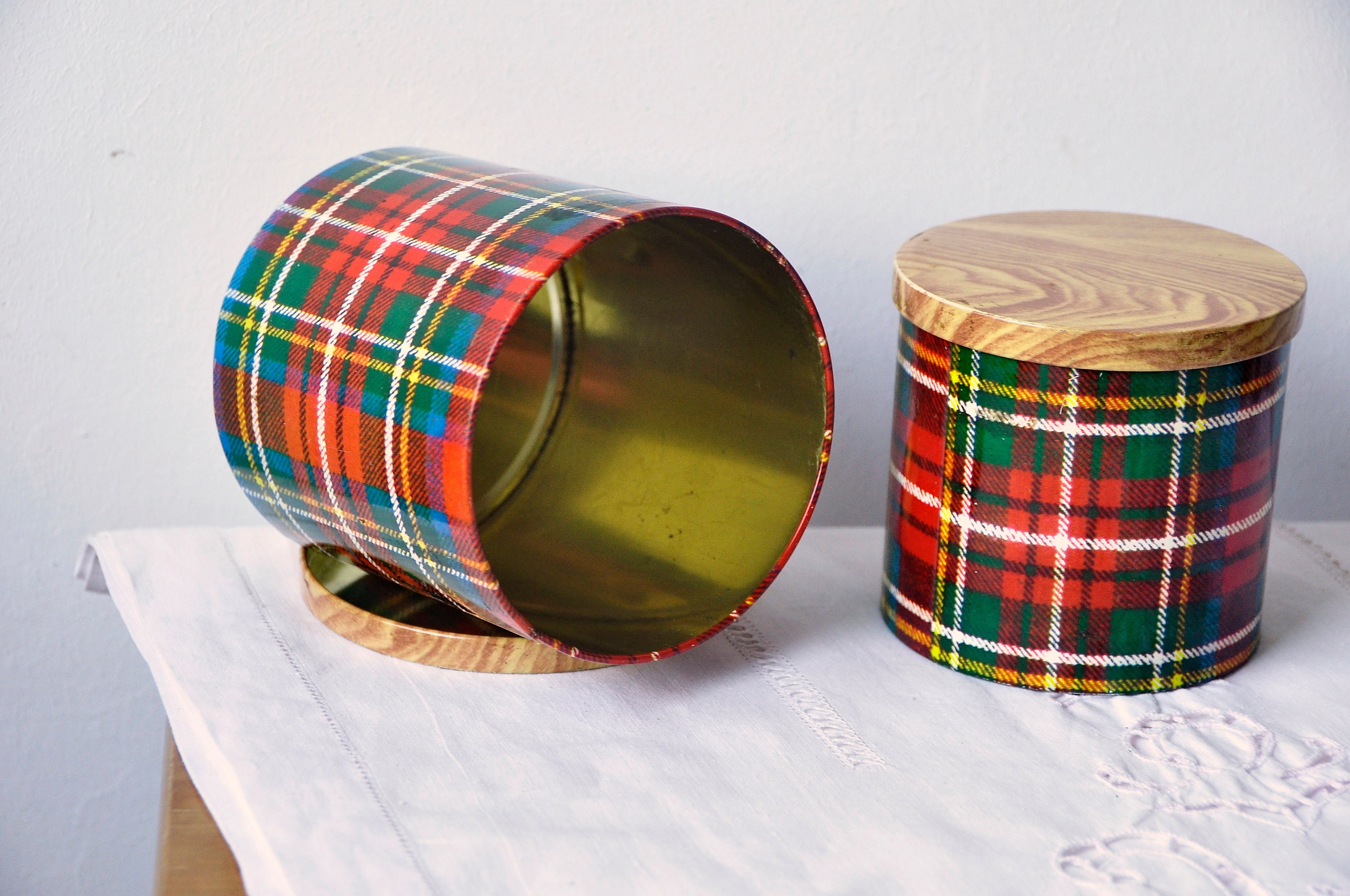 Vintage Tin Can Kitchen Canisters Tin Storage Set Tin Can | Etsy