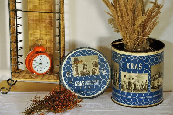 Big XL Vintage Cookies Tin Box Yugoslavia Vintage Metal Box | Etsy