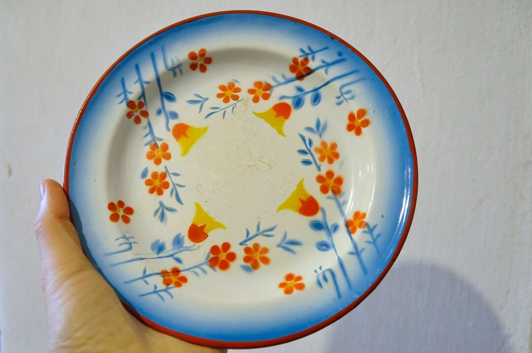 Vintage Enamel Plate From Yugoslavia, Emo Yugoslavia, Enamel Plate ...