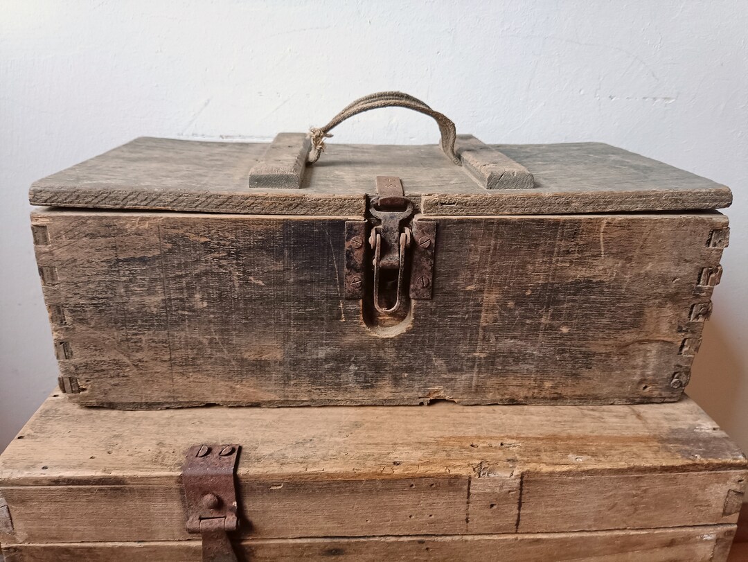 Vintage Wooden Box, Vintage Wooden Trunk, Granate Box, Wooden ...