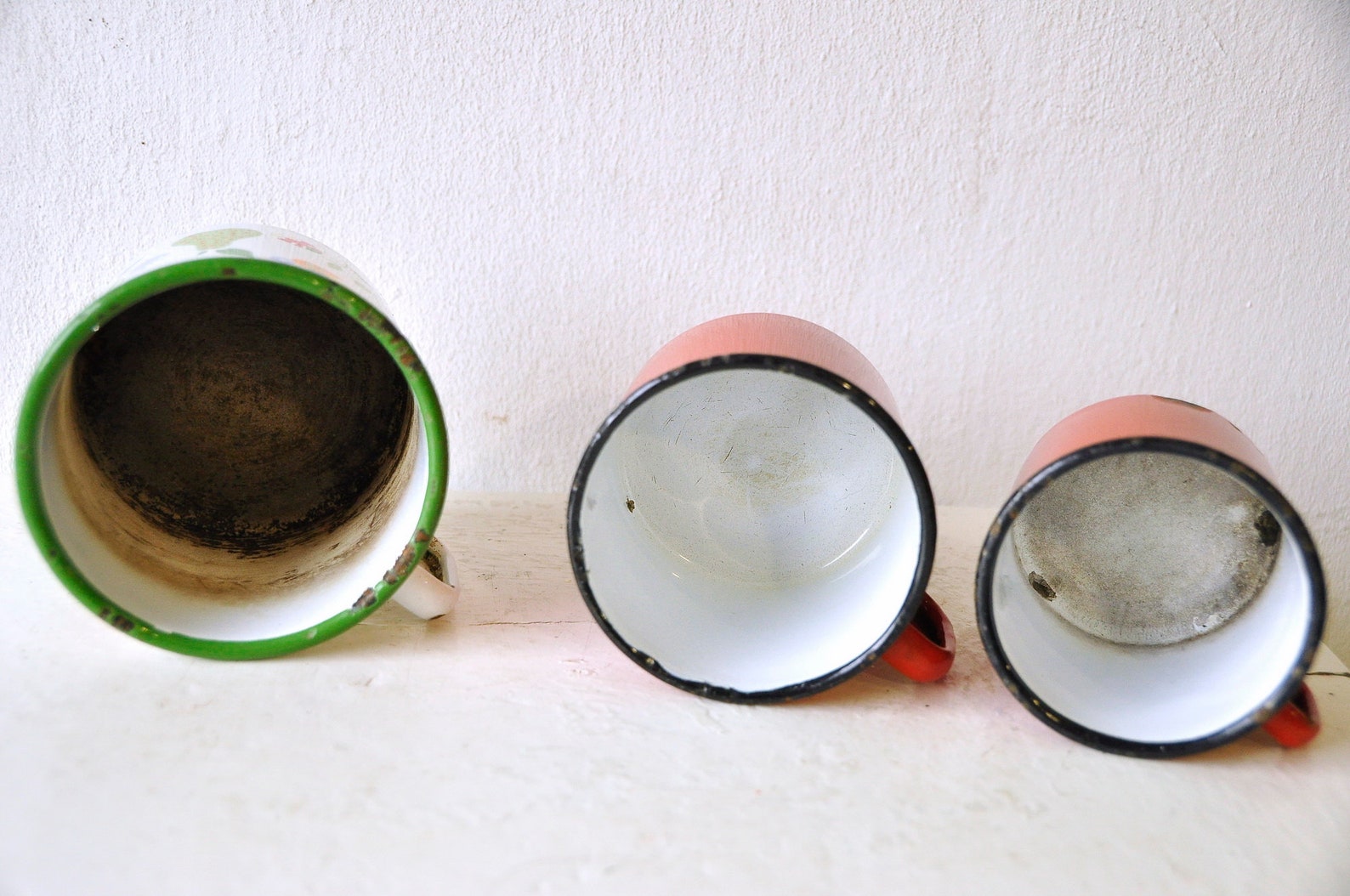 Vintage Enamel Emo Cup Mug Emo Yugoslavia Green Red Polka - Etsy