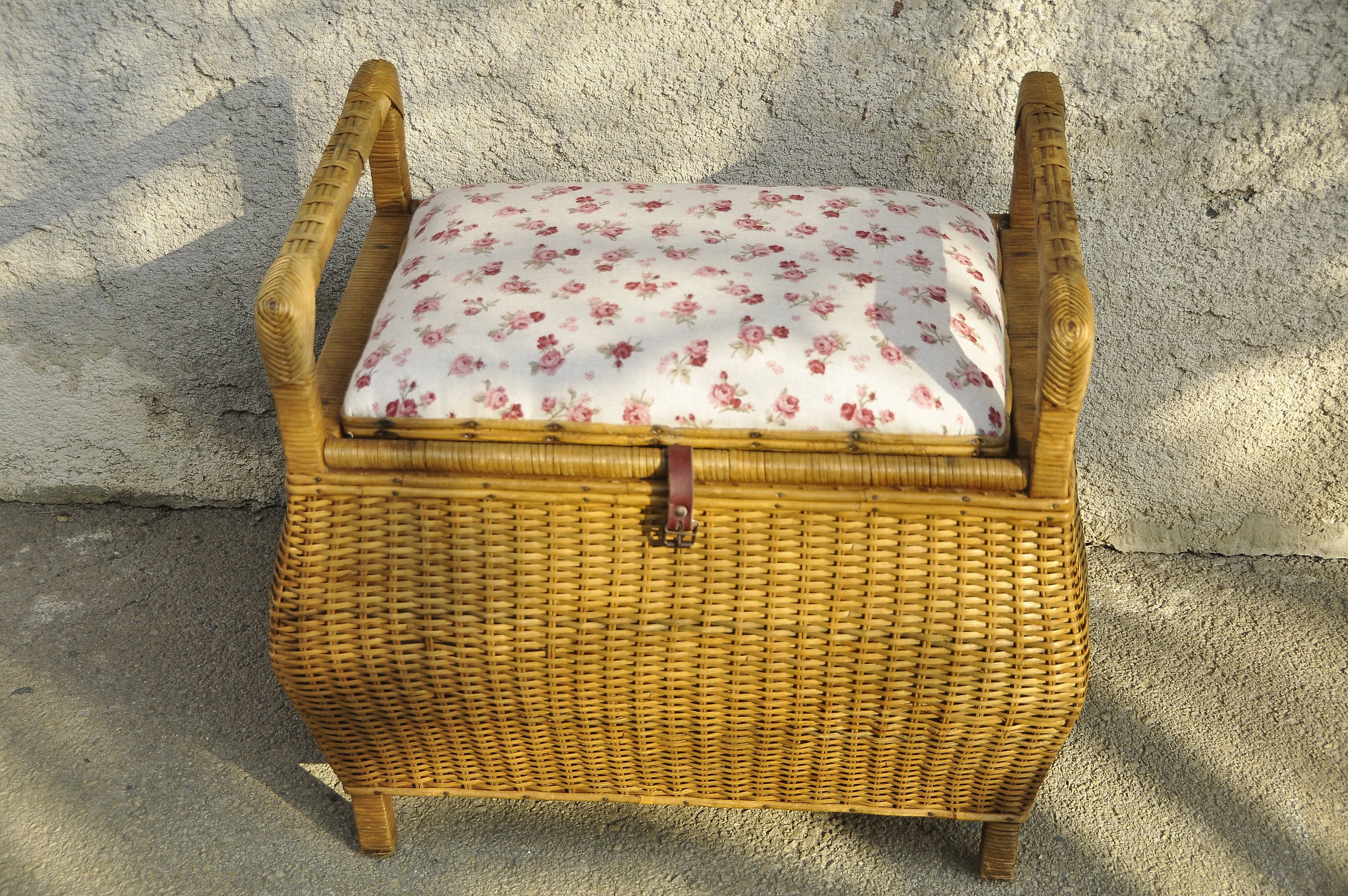 Antique Wicker Seat Hallway Storage Bench Seat With Storage | Etsy