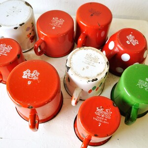 Vintage Enamel Emo Cup Mug, Emo Yugoslavia, Green Red Polka Dot Cup Mug ...