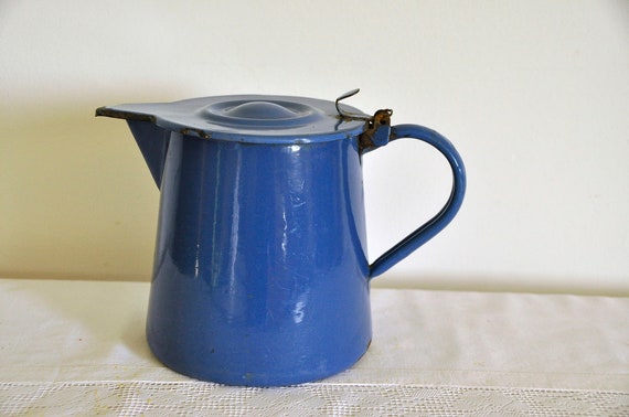 Rare Vintage Enamel Tea Pot Enamel Kettle Enamel Jug AW - Etsy