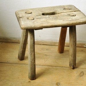 Antique Milk Stool Old Milking Stool Rustic Wooden Stool - Etsy
