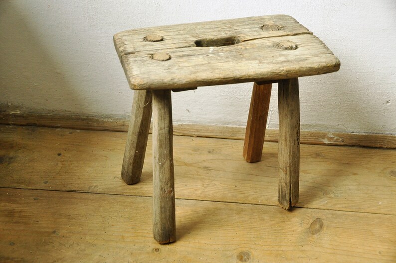Antique Milk Stool Old Milking Stool Rustic Wooden Stool - Etsy