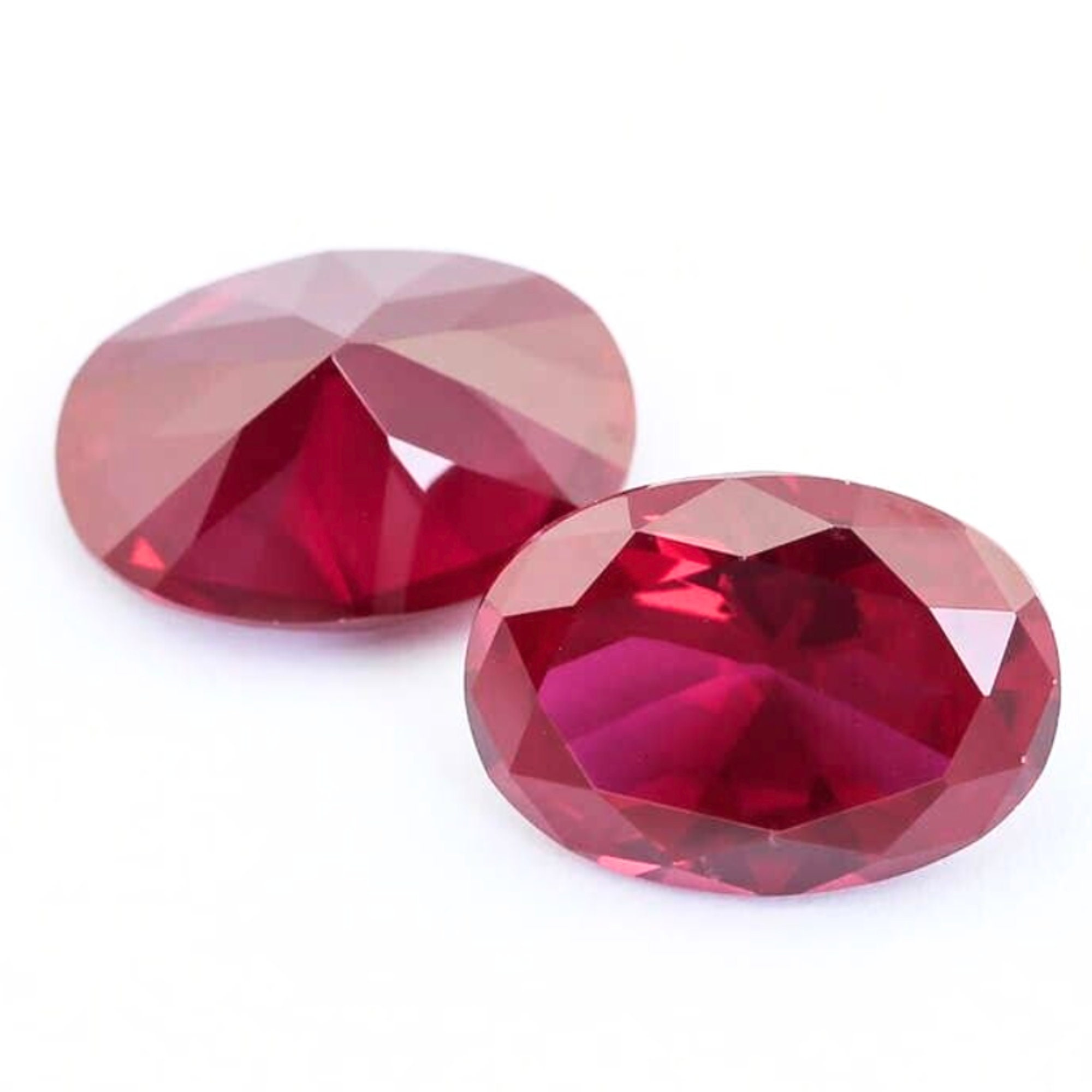 Faceted Oval Red Ruby: Lab Created Loose Gemstone for Jewelry - Etsy