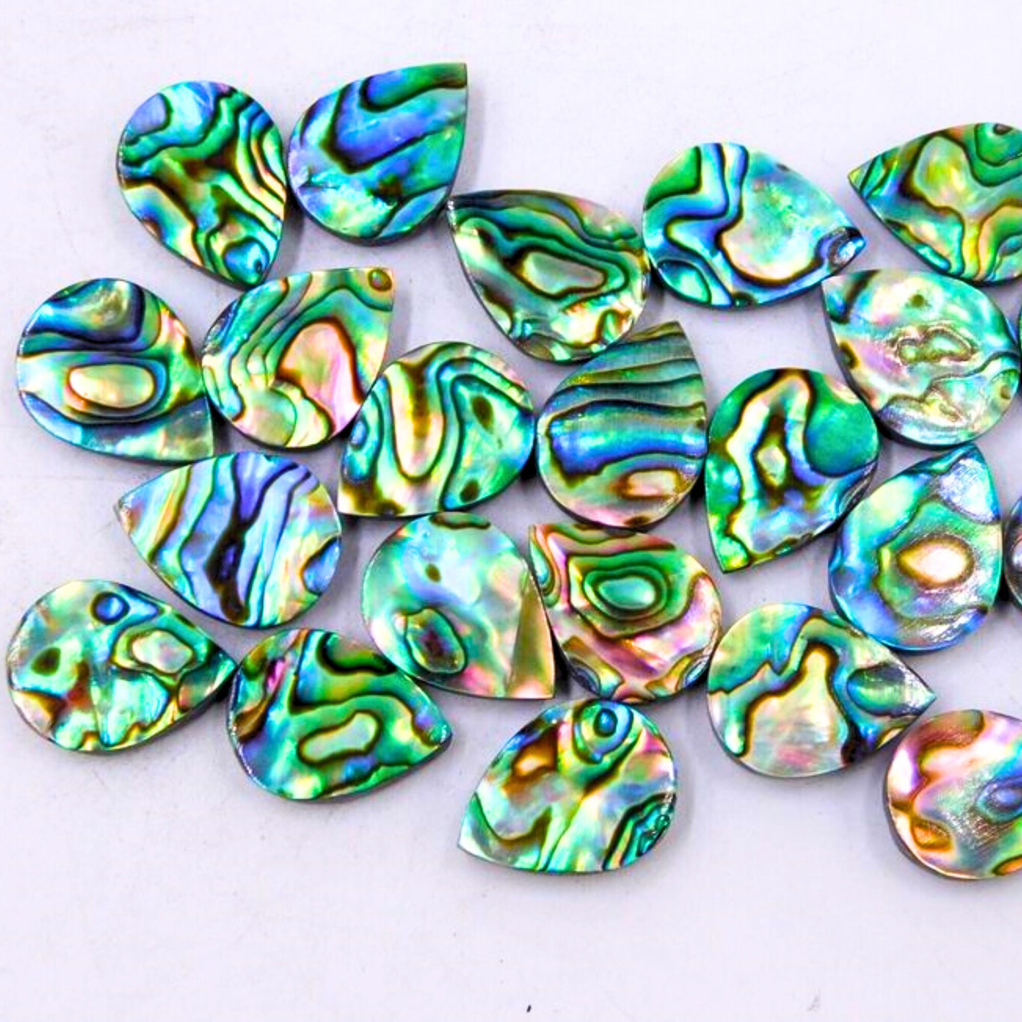 Natural Abalone Shell Pear Shape Calibrated Size 3x5, 4x6, 5x7, 6x8 ...