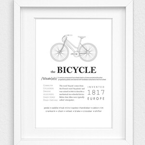 Bicycle, Printable Wall Art, Bicycle Facts, Bicycle History ...