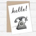 Hello Greeting Card, Printable Greeting Card, Old Fashioned Telephone ...