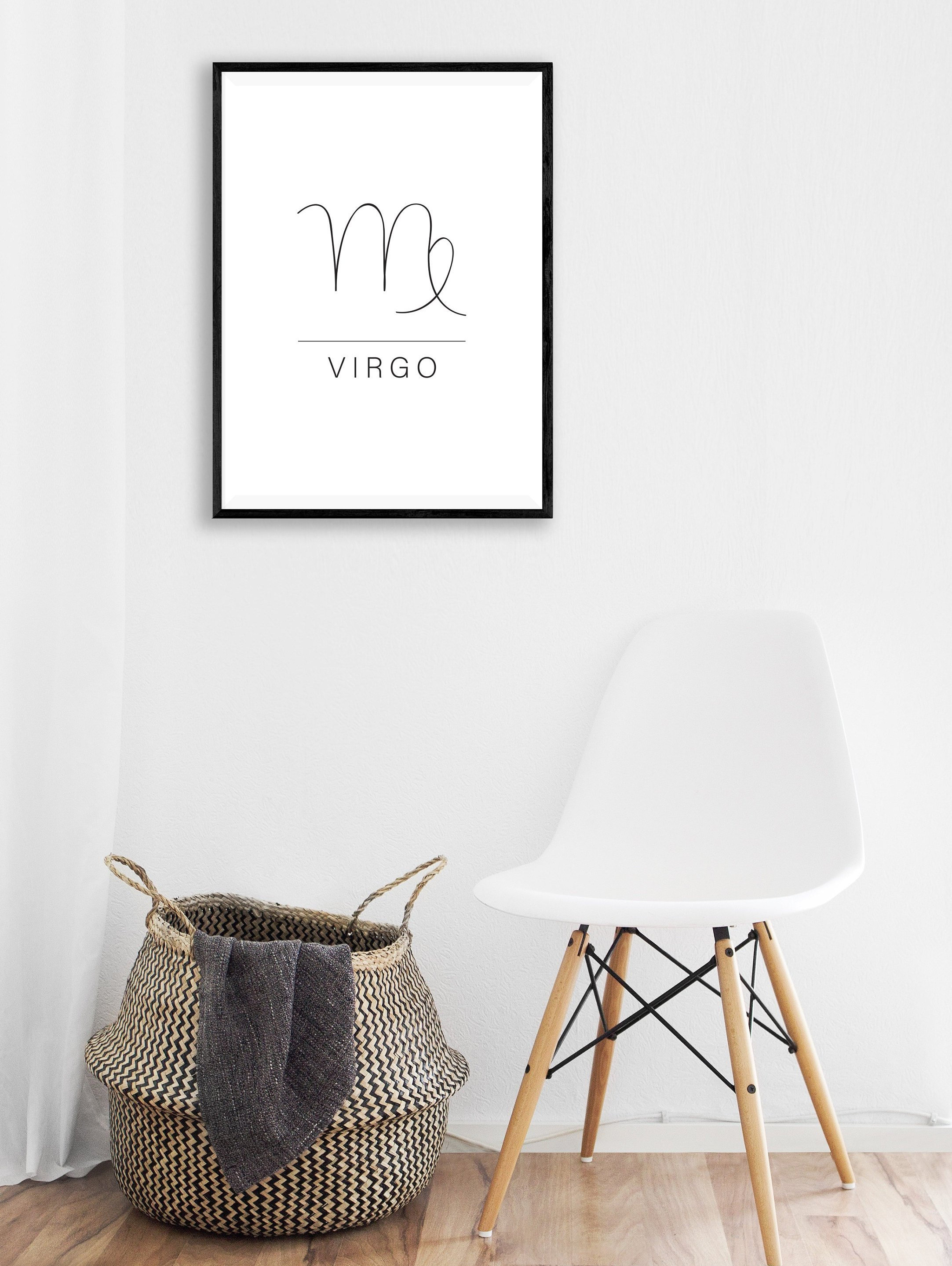 Virgo Print, Astrology Poster, Minimalist Zodiac, Virgo Poster, Zodiac ...