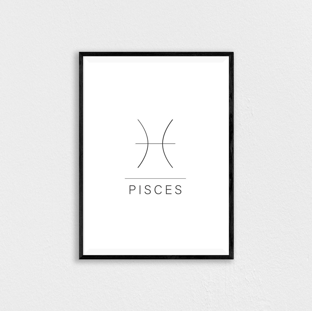 Pisces Print, Astrology Poster, Minimalist Zodiac, Zodiac Poster ...