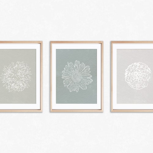 Set of Prints Floral Print Set Farmhouse Decor Daisy Print - Etsy