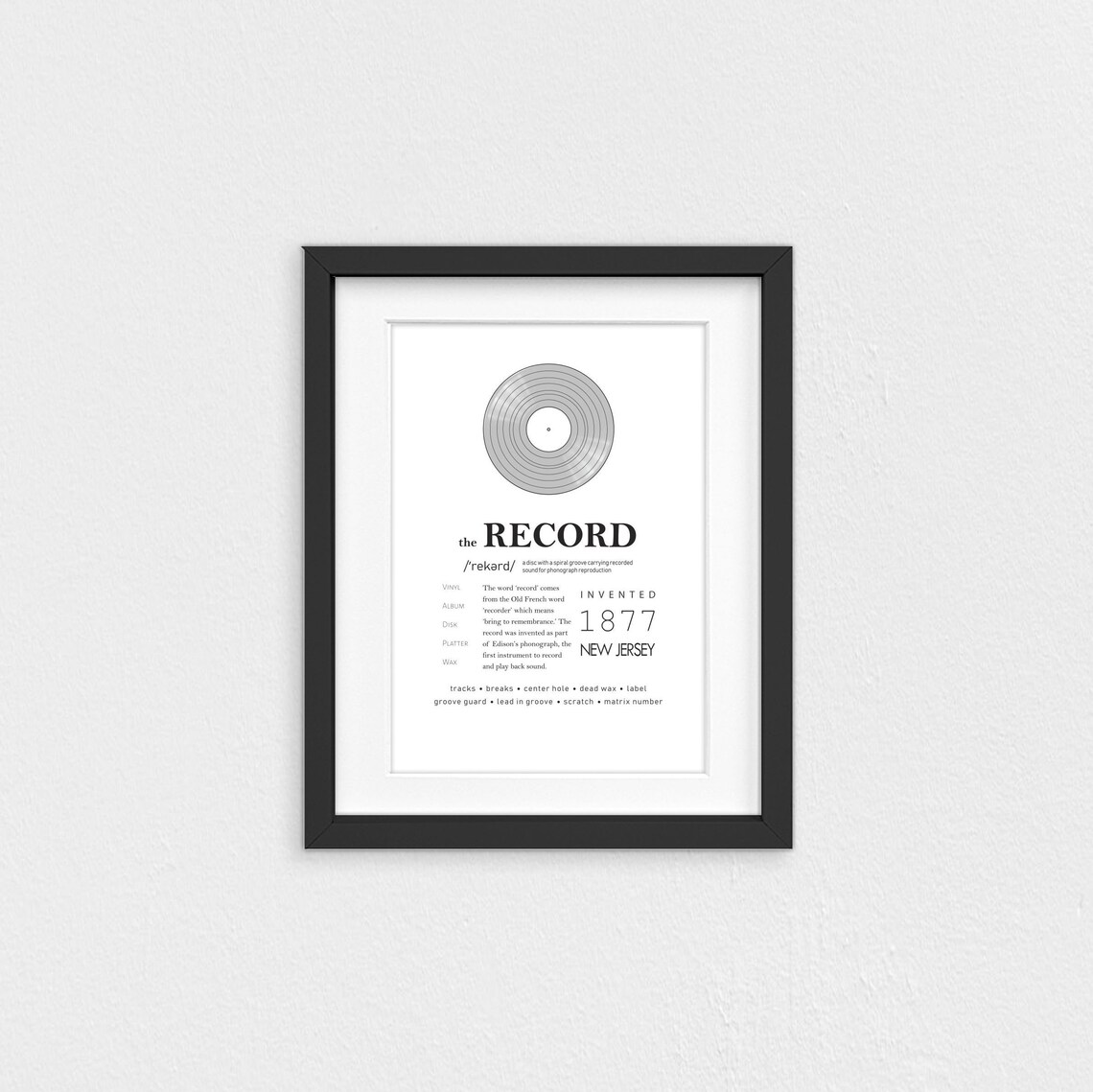 Record, Printable Wall Art, Record Facts, Record History, Record Player ...