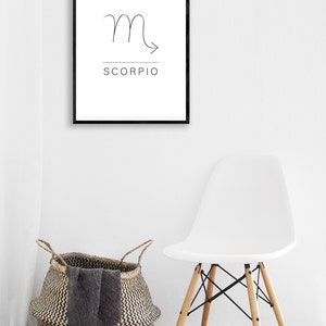 Scorpio Print, Astrology Poster, Minimalist Zodiac, Zodiac Sign ...