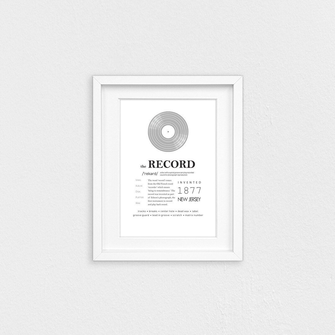 Record, Printable Wall Art, Record Facts, Record History, Record Player ...
