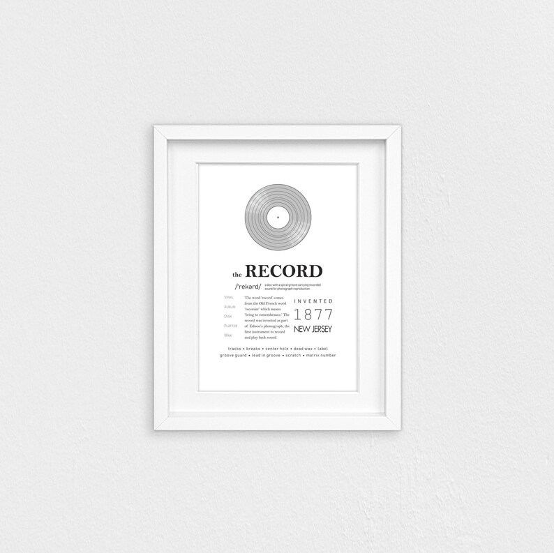 Record, Printable Wall Art, Record Facts, Record History, Record Player ...