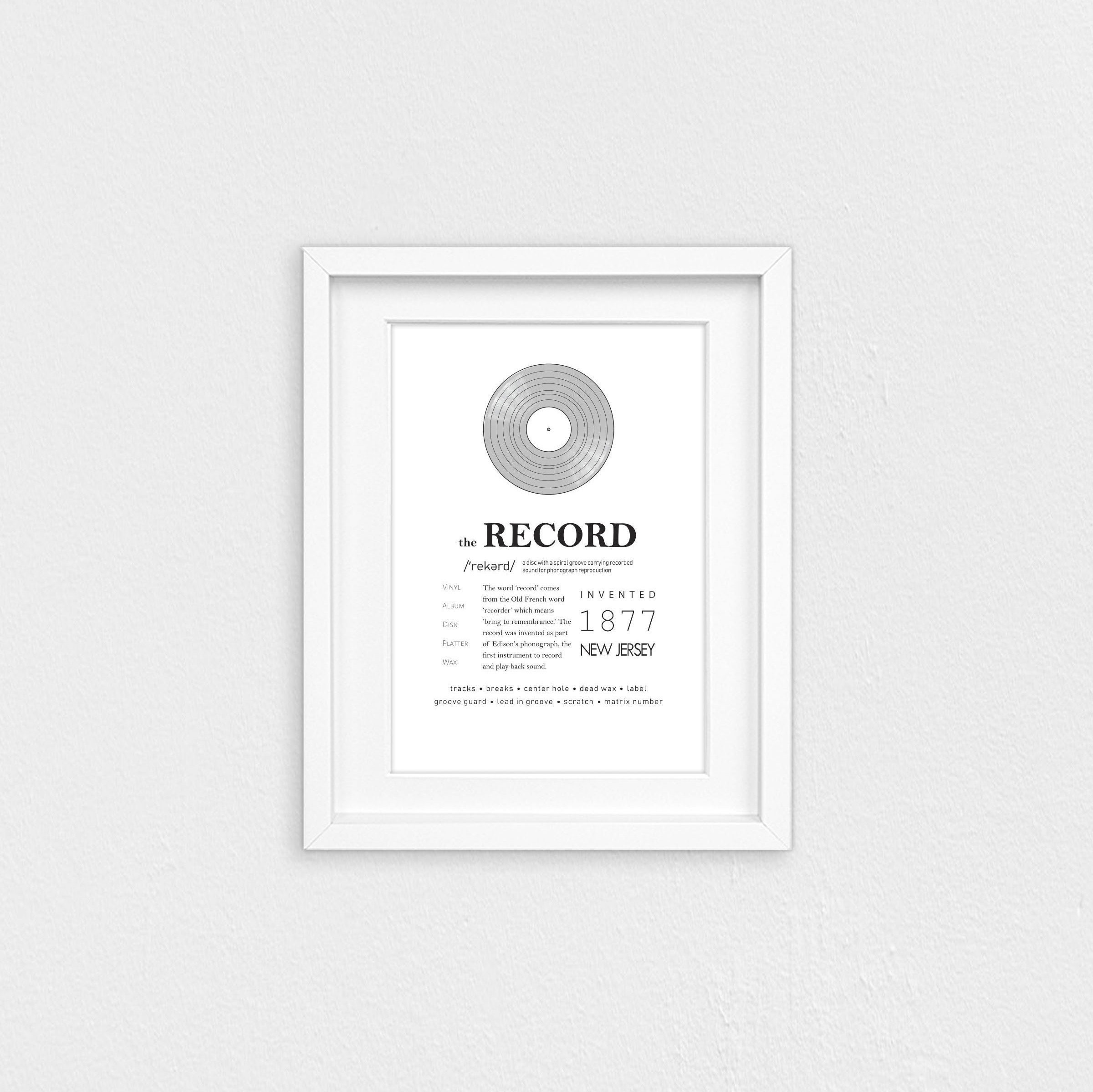 Record, Printable Wall Art, Record Facts, Record History, Record Player ...