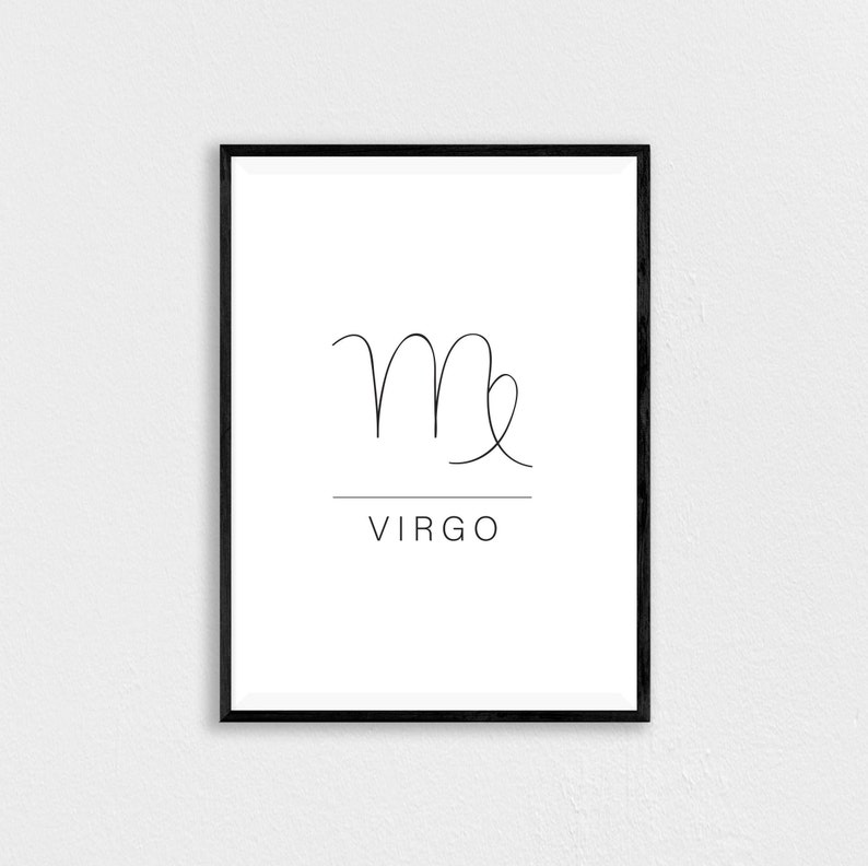 Virgo Print, Astrology Poster, Minimalist Zodiac, Virgo Poster, Zodiac ...