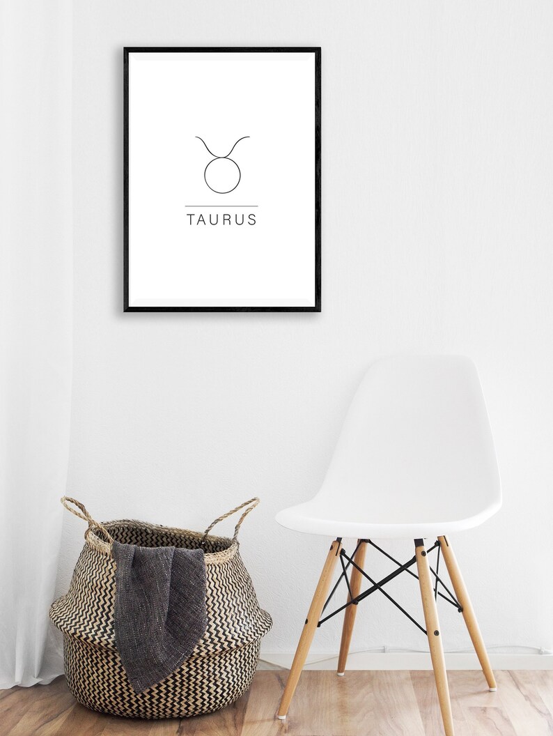 Taurus Print, Astrology Poster, Minimalist Zodiac, Zodiac Poster ...