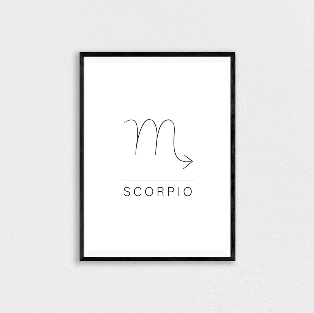 Scorpio Print, Astrology Poster, Minimalist Zodiac, Zodiac Sign ...