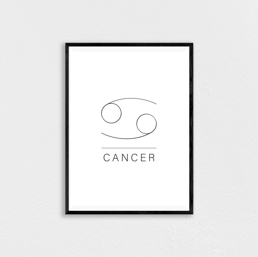 Cancer Sign, Astrology Print, Cancer Poster, Minimalist Zodiac, Zodiac ...