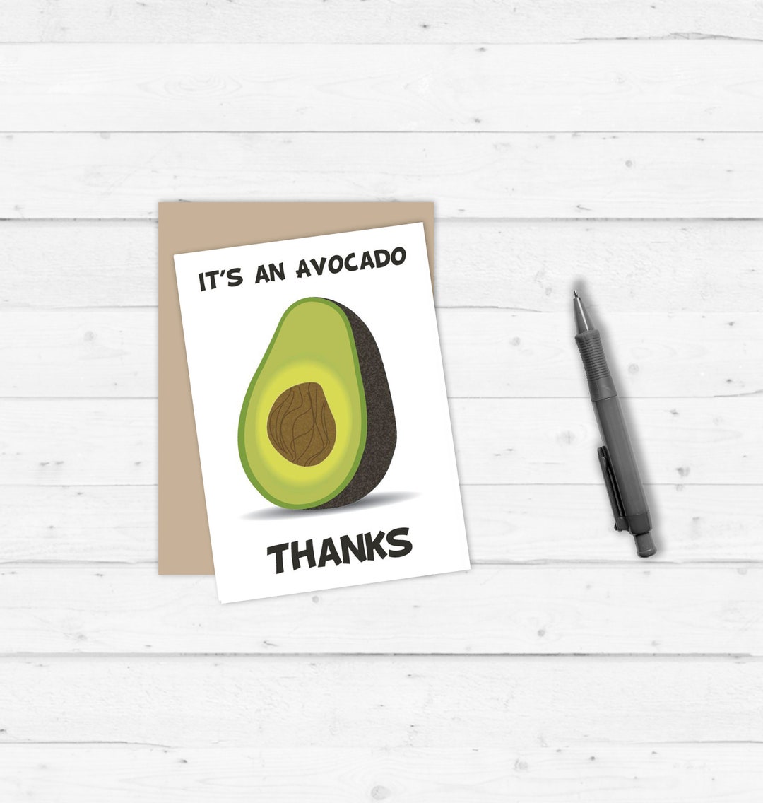 Thank You Card, It's an Avocado Thanks, Printable Greeting Card, Famous ...