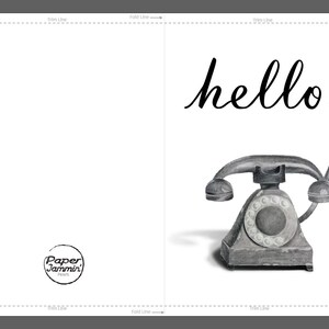 Hello Greeting Card, Printable Greeting Card, Old Fashioned Telephone ...