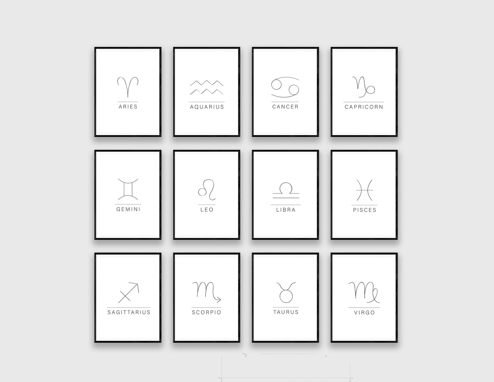 Zodiac Print Set, Astrology Posters, Minimalist Zodiac, Zodiac Signs ...