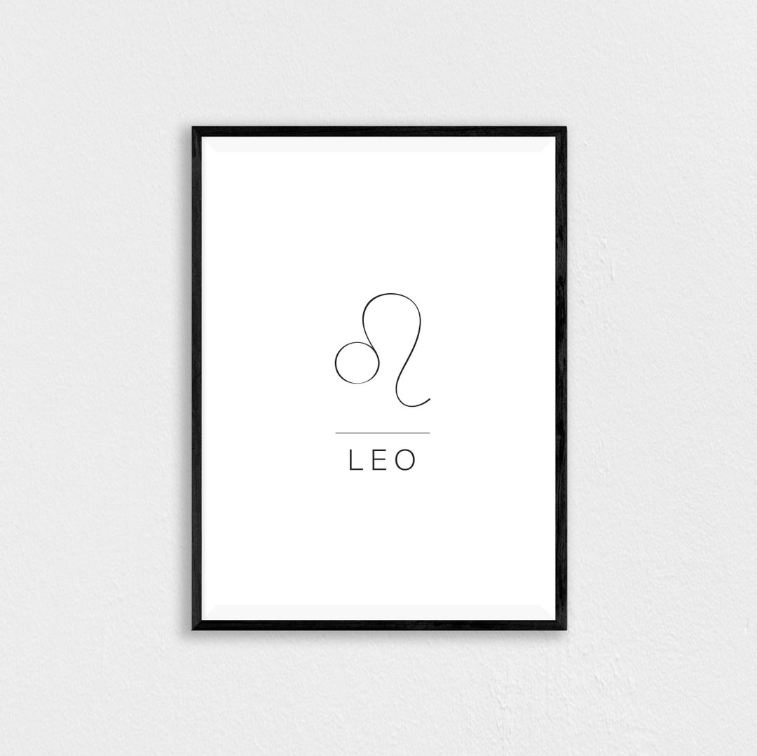 Leo Print, Astrology Poster, Minimalist Zodiac, Zodiac Sign, Minimalist ...