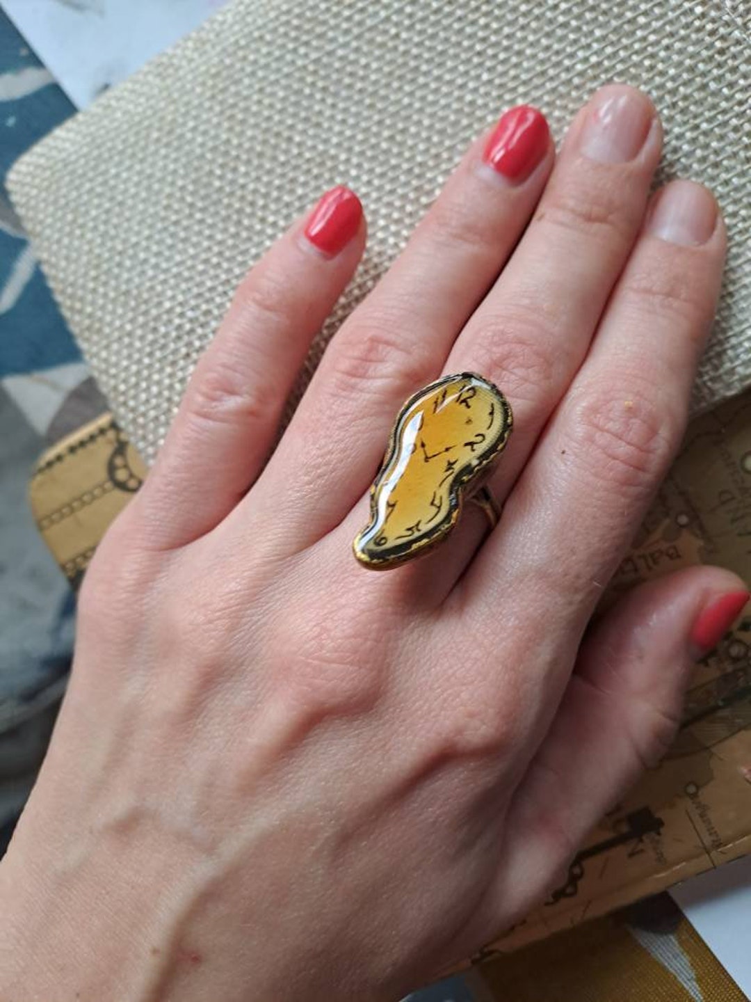 A Ring With Watch "salvador Dali" - Etsy